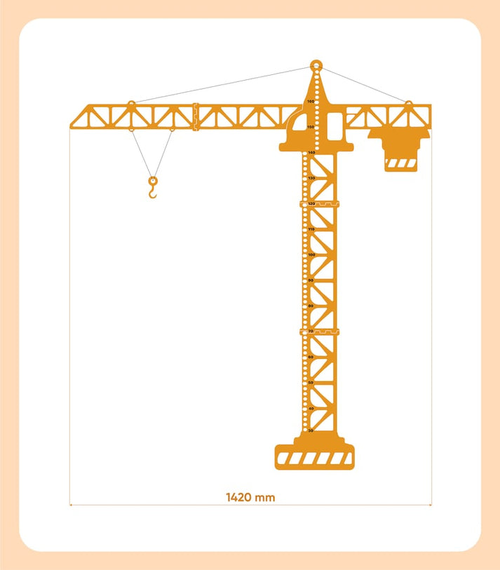 Construction Crane - Wooden Height Chart | Growth Chart – Woodandroom