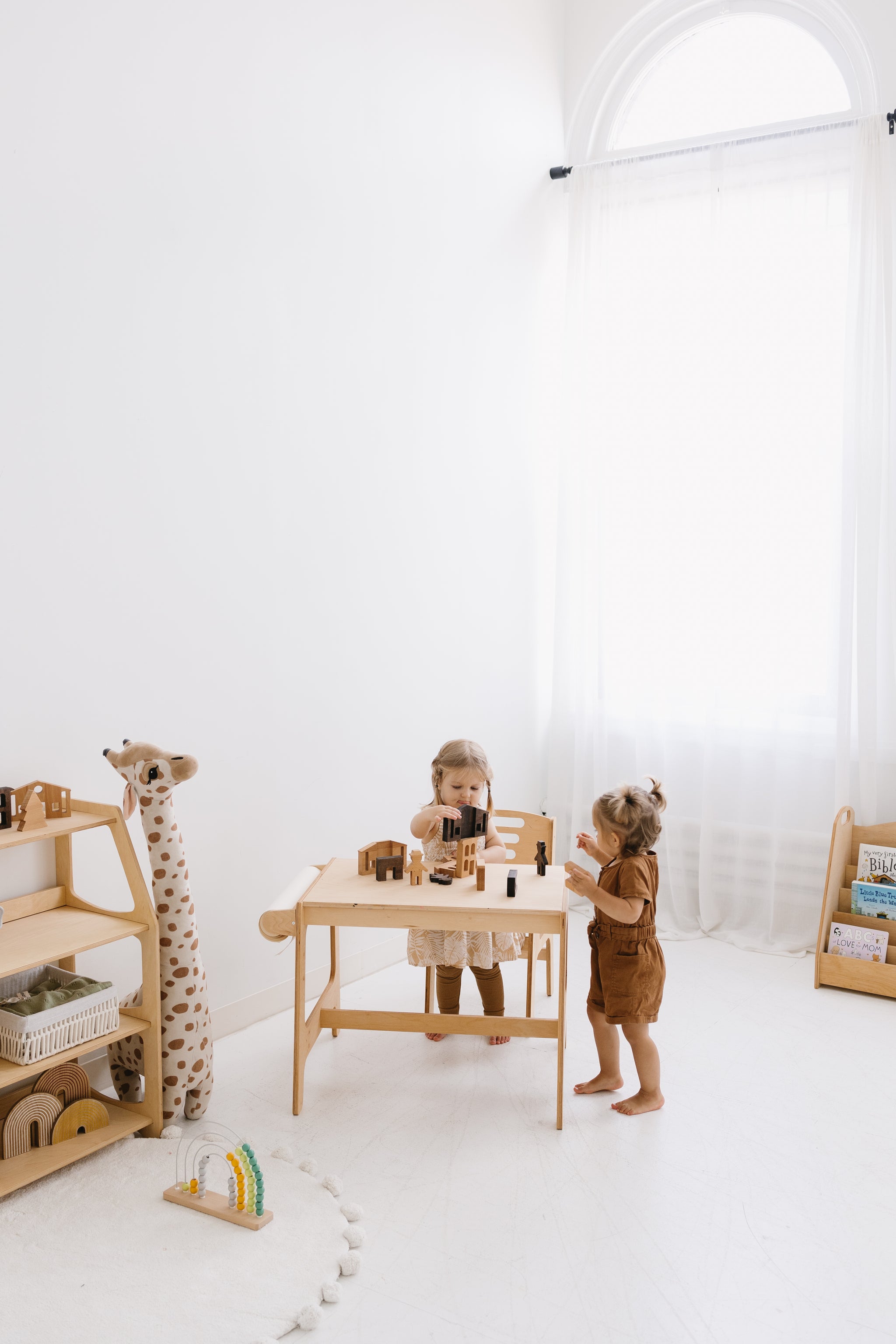 Toddler Activity Table with Paper Holder – Woodandroom